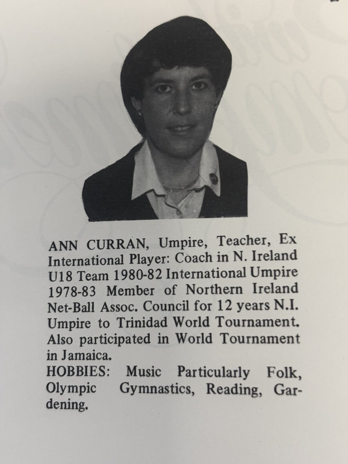 Netball NI Remember Netball Legend, Ann Curran – Netball Northern Ireland