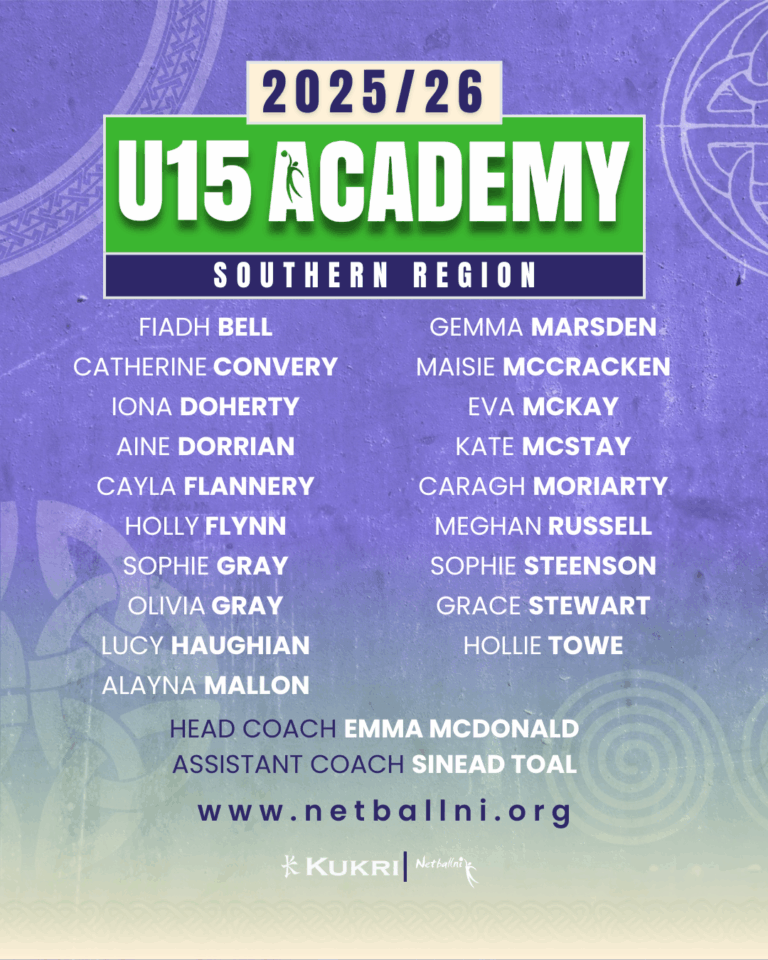 U15 Academy Athletes Announced 2025/26 – Netball Northern Ireland